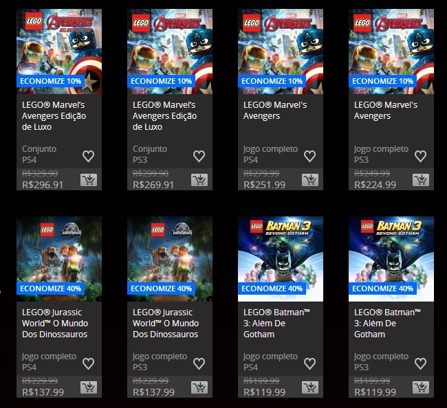 Títulos de LEGO estão em promoção na PSN