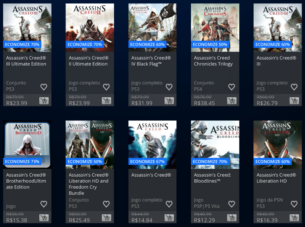 "Assassin's Creed Sale" é a promoção da semana na PSN